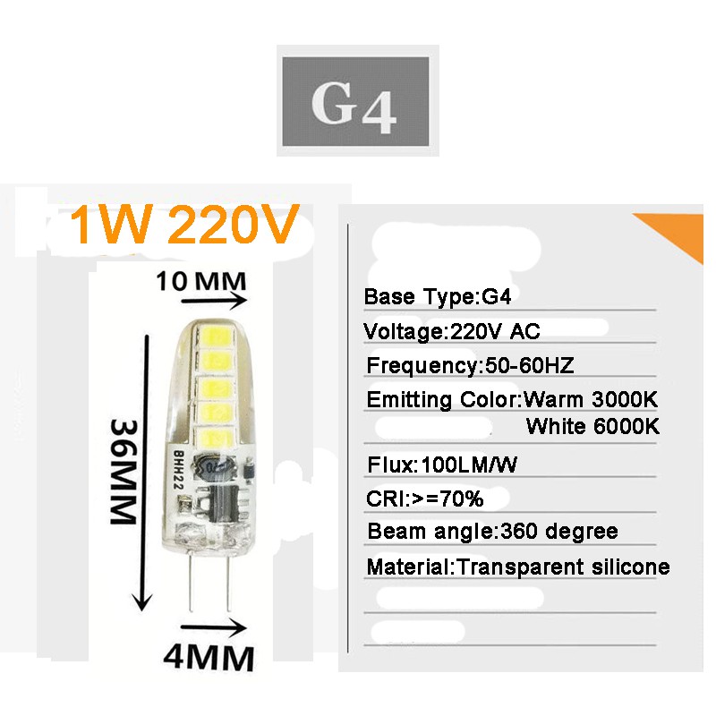 หลอดไฟสปอตไลท์ Led G4 G9 GU5.3 AC 220V AC DC 12V 1W 2W 3W 4W 5W 7W ความสว่างสูง | Shopee Thailand