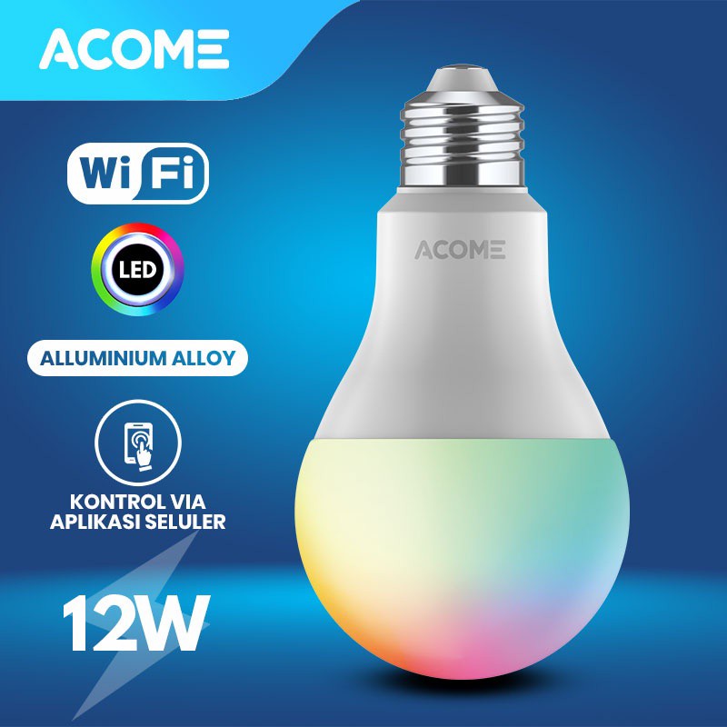 Acome หลอดไฟ LED Smart WIFI 12W RGB รับประกัน 1 ปี AL01 | Shopee Thailand