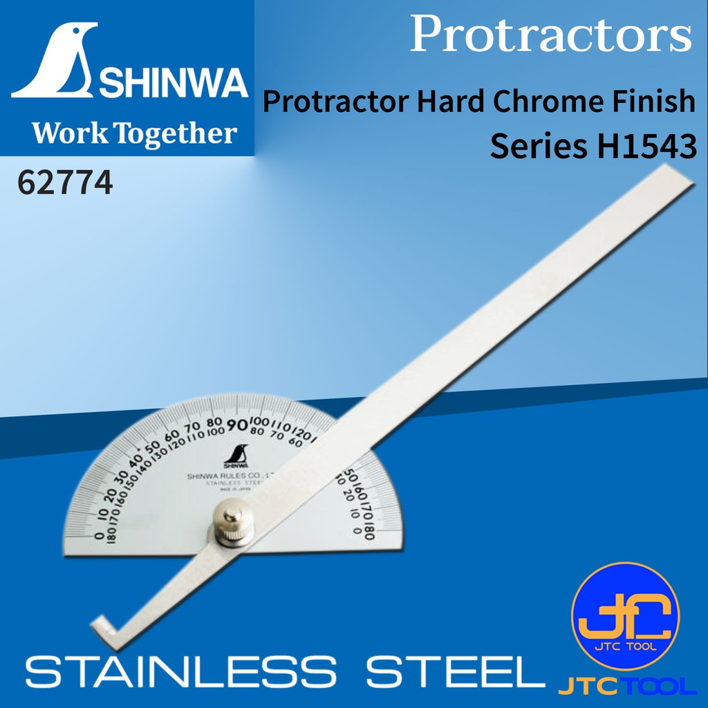 Shinwa ครึ่งวงกลมวัดองศา - Stainless Steel Protractor No.62774 | Shopee ...