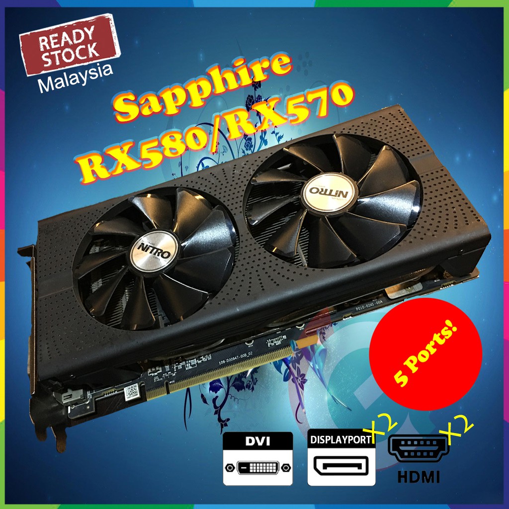 Sapphire RX570 / RX580 4GB / 8GB GDDR5, การ์ดกราฟิก / การ์ดแสดงผล: AMD RADEON RX 570 RX 580 ...