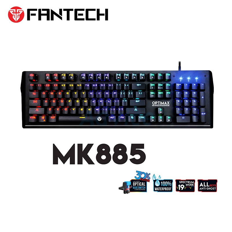 KEYBOARD FANTECH OPTIMAX MK885 RGB BLUE-SWITCH | Shopee Thailand