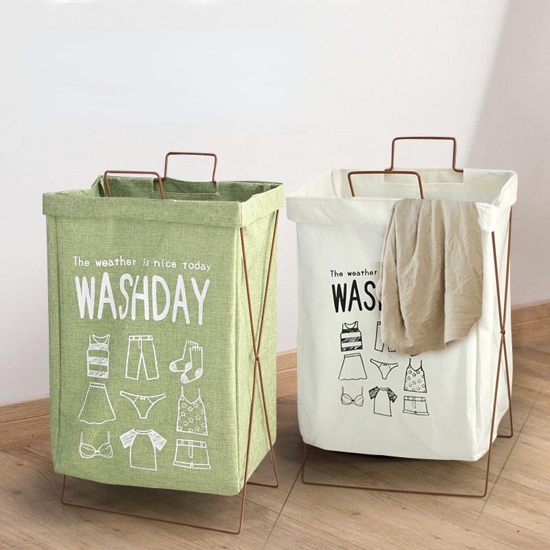 Spot iron frame folding waterproof dirty clothes basket large size ...