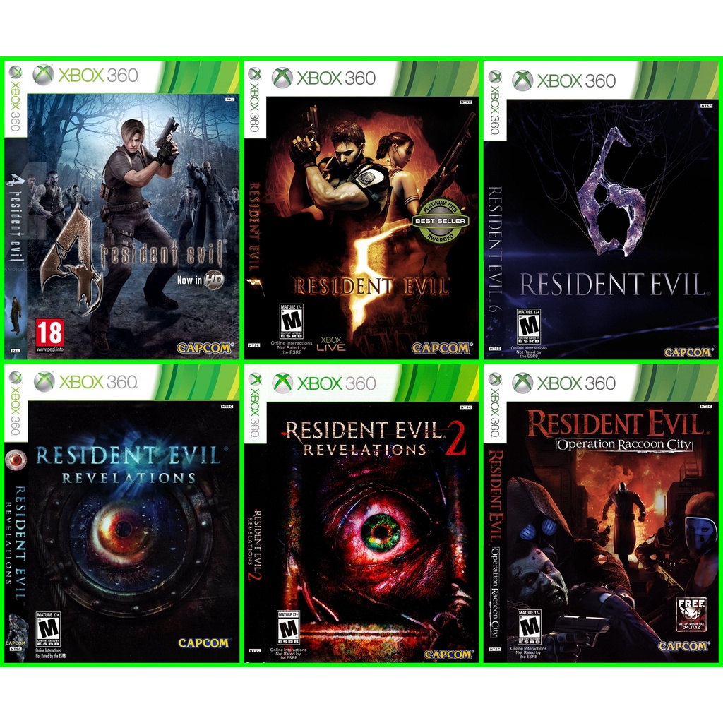 Resident Evil เรสซิเด้นท์อีวิล ทุกภาค แผ่นเกม Xbox 360 สำหลับเครื่อง ...