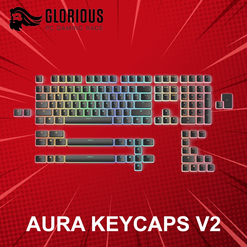 คีย์แคป Glorious Aura Keycaps V2 (ภาษาอังกฤษ) | Shopee Thailand