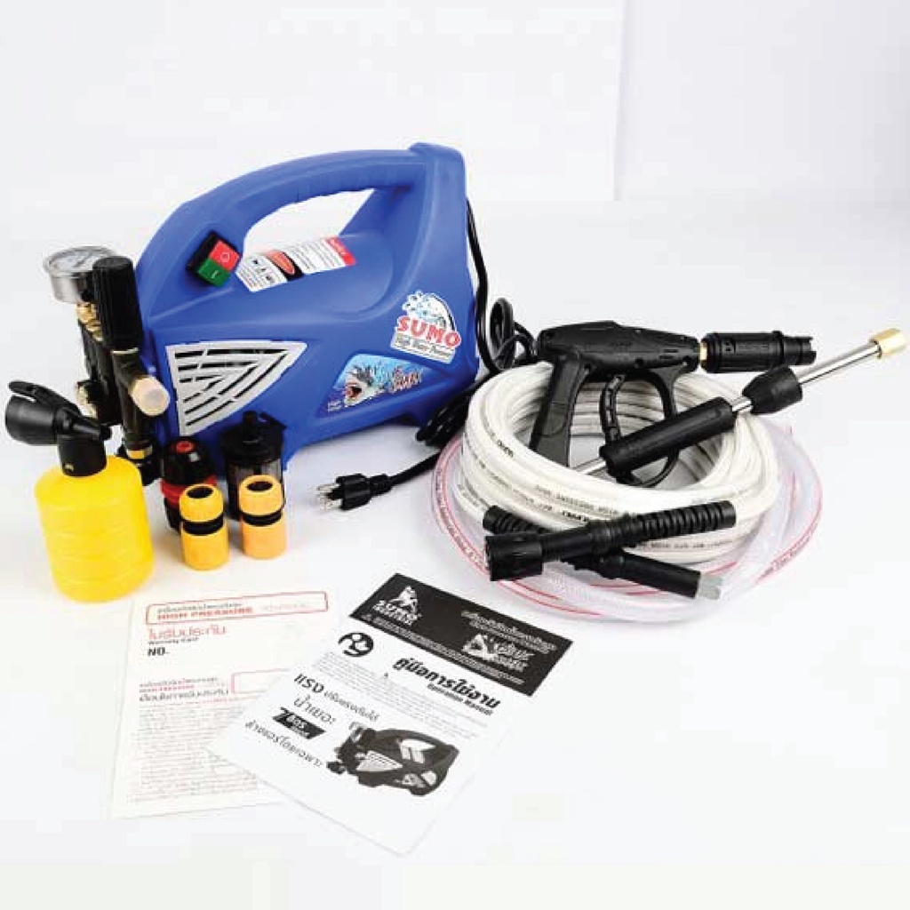 เครื่องฉีดน้ำแรงดันสูง SUMO รุ่น Blue shark 120 บาร์ [แถม สายยางSumo 10 ...