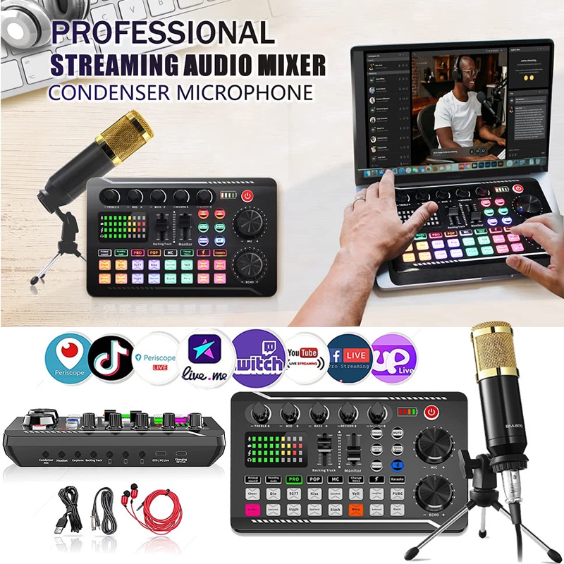Professional DJ Audio Interface Mixer, Portable ALL-IN-ONE Podcast ...