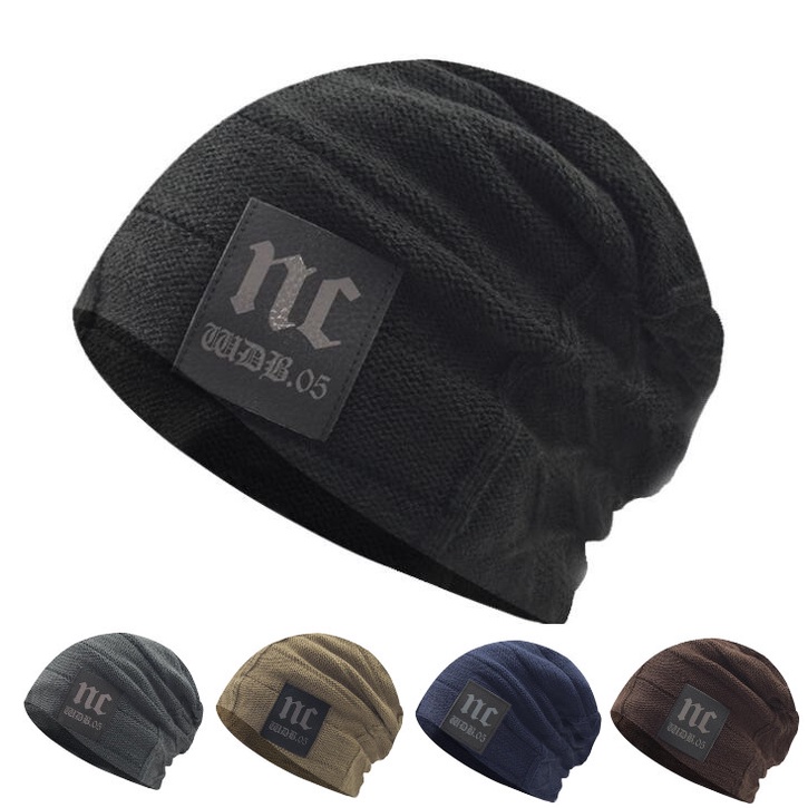 Fashion NC Knitted Woolen Beanies Head Cap Solid Hat Men Women Winter ...