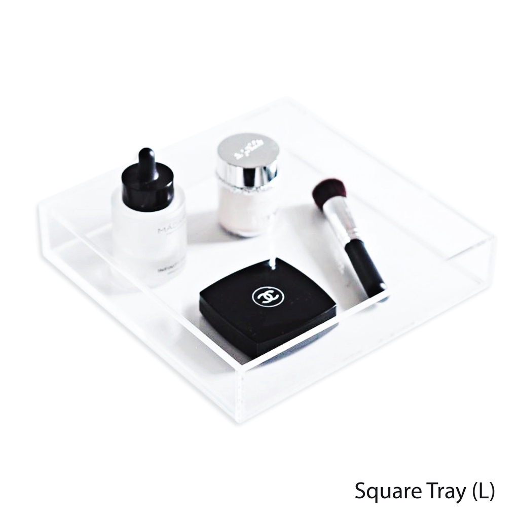 KlearObject Square Tray (L) ถาดอะคริลิคใส ถาดใส่ของ ขนาด 21x21x4 cm. ถาดอะคริลิคใส ถาดสีใส ถาด ...