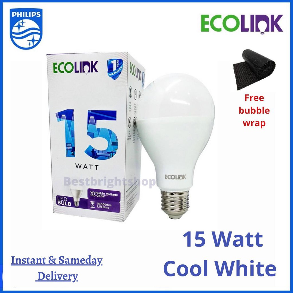 หลอดไฟ Led Ecolink a67 15w E27 6500K 1CT/12 | Shopee Thailand