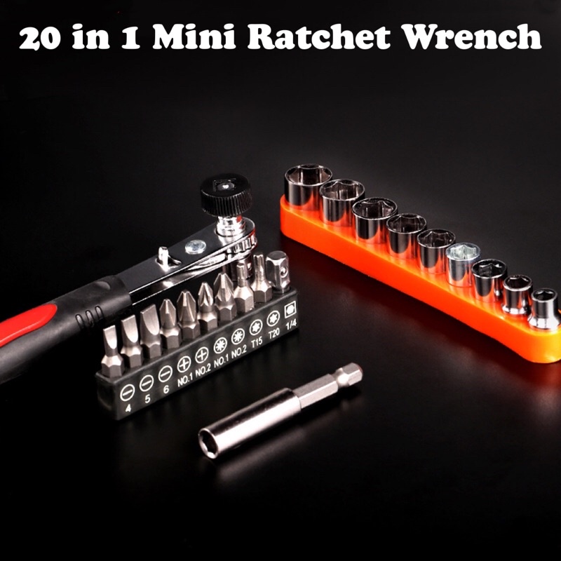 20 in 1 1/4 Mini Ratchet ประแจ Junior Spanner ชุดเครื่องมือ | Shopee ...