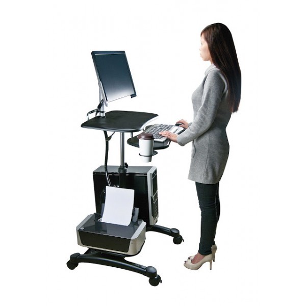 AIDATA by ST-Supply.com โต๊ะวางคอมพิวเตอร์ เคลื่อนที่ แบบมีที่แขวนจอ PD ...