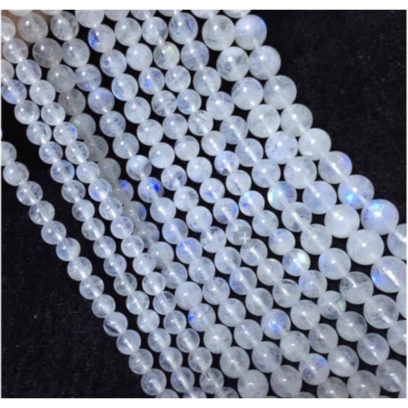 100% Natural Genuine White Rainbow Moonstone 15.5” inch long string ...