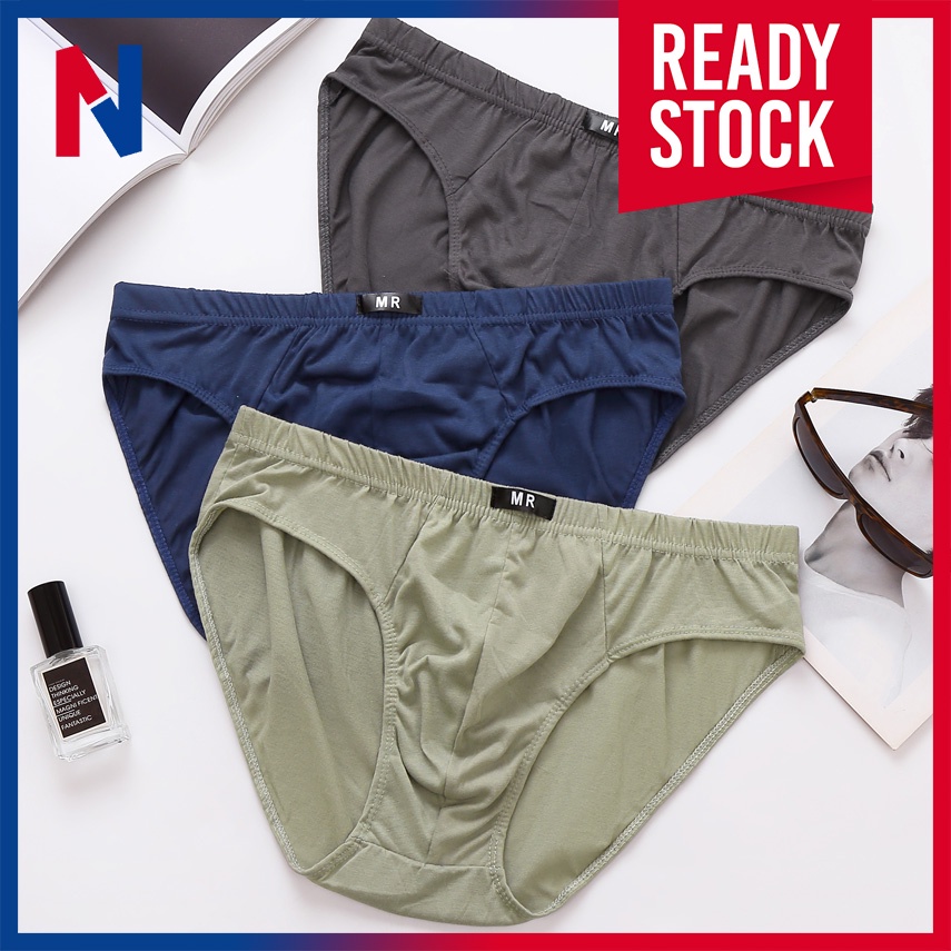 [NOVII] กางเกงชั้นในชาย 3 ชิ้น Brief PLUS SIZE Breathable Superior Assorted Colour 2XL - 6XL ...