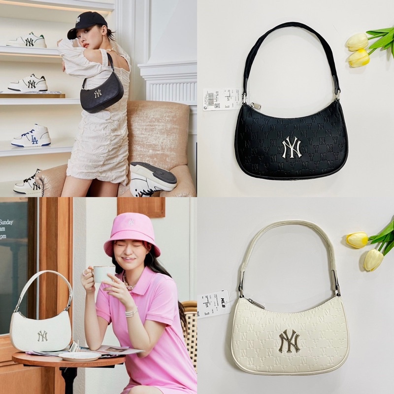 MLB Monogram Embo Hobo Bag ของใหม่ ของแท้ 100% | Shopee Thailand
