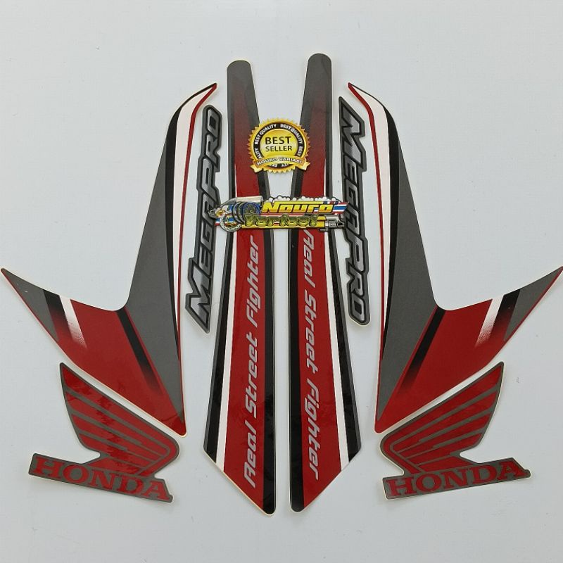 Merah 2011 2012 honda mega pro striping สีแดงและสีเทา คุณภาพมาตรฐาน รถ ...