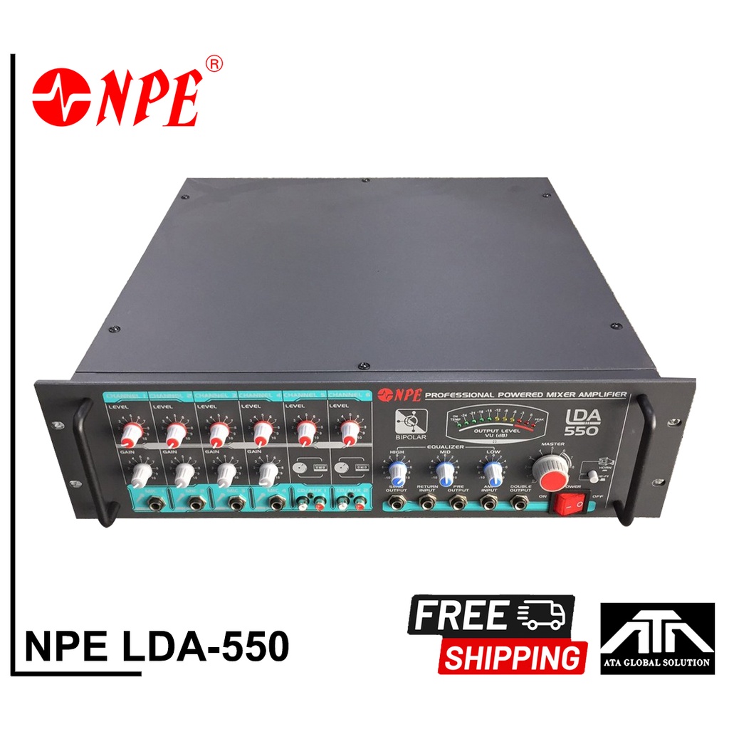 NPE LDA550 AC/DC POWERMIXER LINE lda-550 POWERMIX LDA 550 แอมป์เสียงตามสาย ใช้ได้ทั้งไฟบ้าน 220V ...