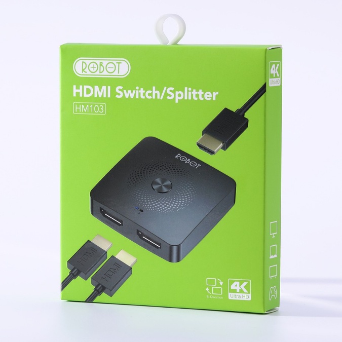 [ประกัน 1 ปี] ROBOT HM103 HDMI Switch/Splitter กล่อง สวิตช์ HDMI สองทิศ ...
