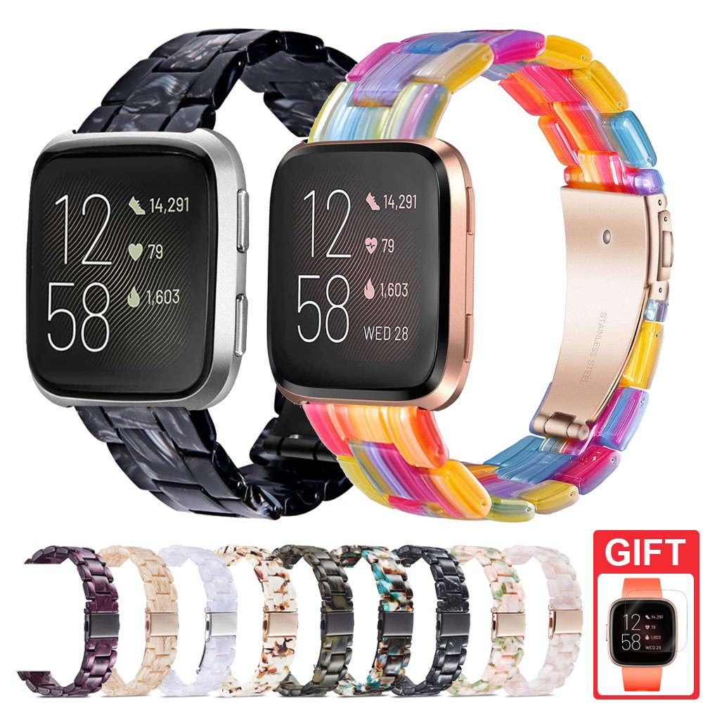 สายนาฬิกาข้อมือเรซิ่นสําหรับ Fitbit Versa 2 / Versa / Versa Lite ...