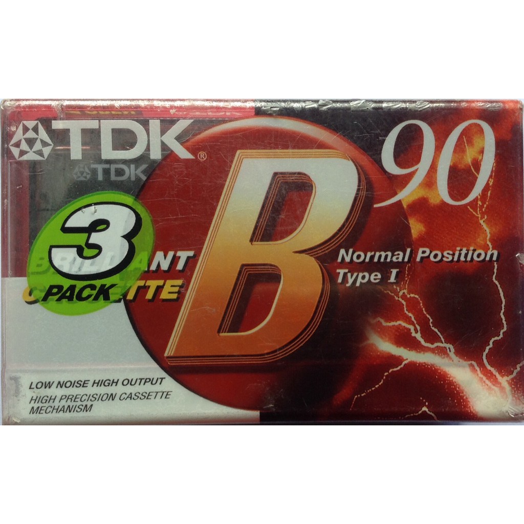 Blank Cassette Tape เทปคาสเซ็ตเปล่าวินเทจ TDK B90 90 นาที Normal Position Type I แพค 3 ม้วน ซีล ...
