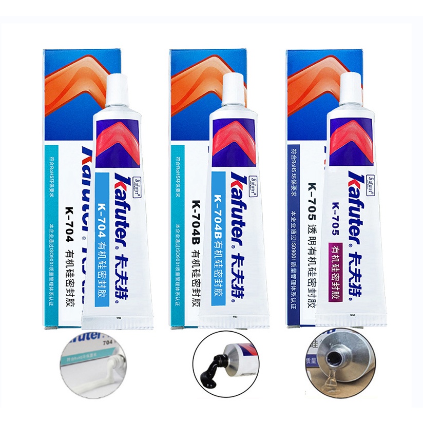 Kafuter กาวยางซิลิโคน K-704 705 704B 45กรัมสีดําสีขาวสีดํา | Shopee Thailand