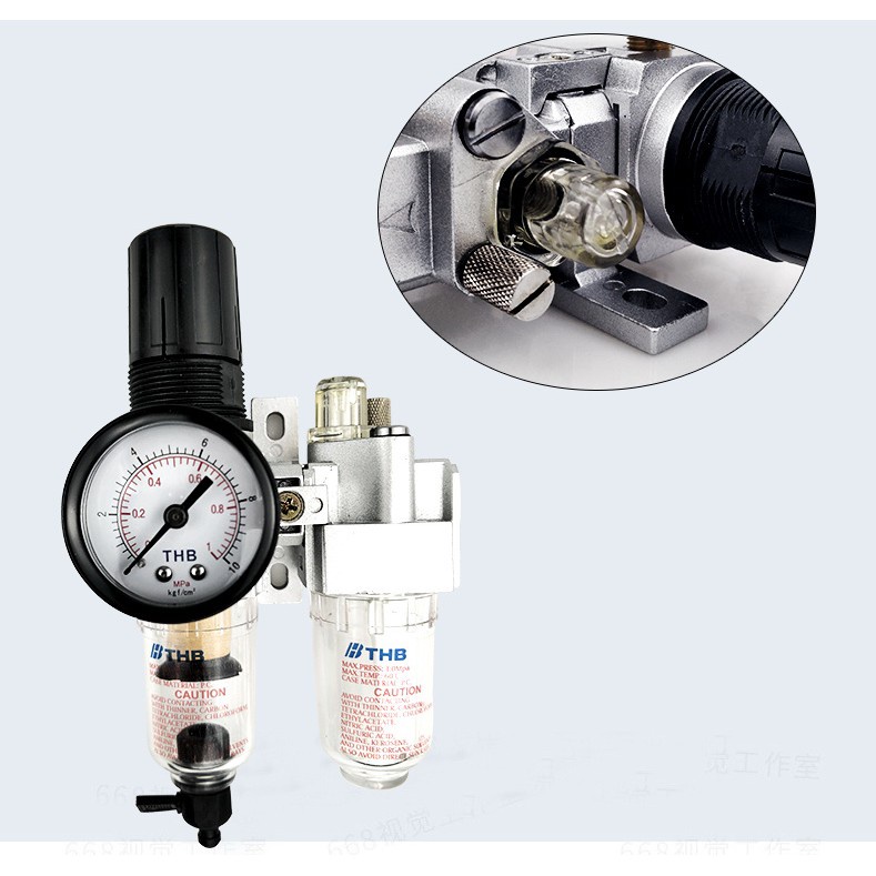 THB FRL202 ชุดกรองลม ดักน้ำพร้อมตัวปรับลม เติมน้ำมัน ขนาดเกลียว 1/4 | Shopee Thailand