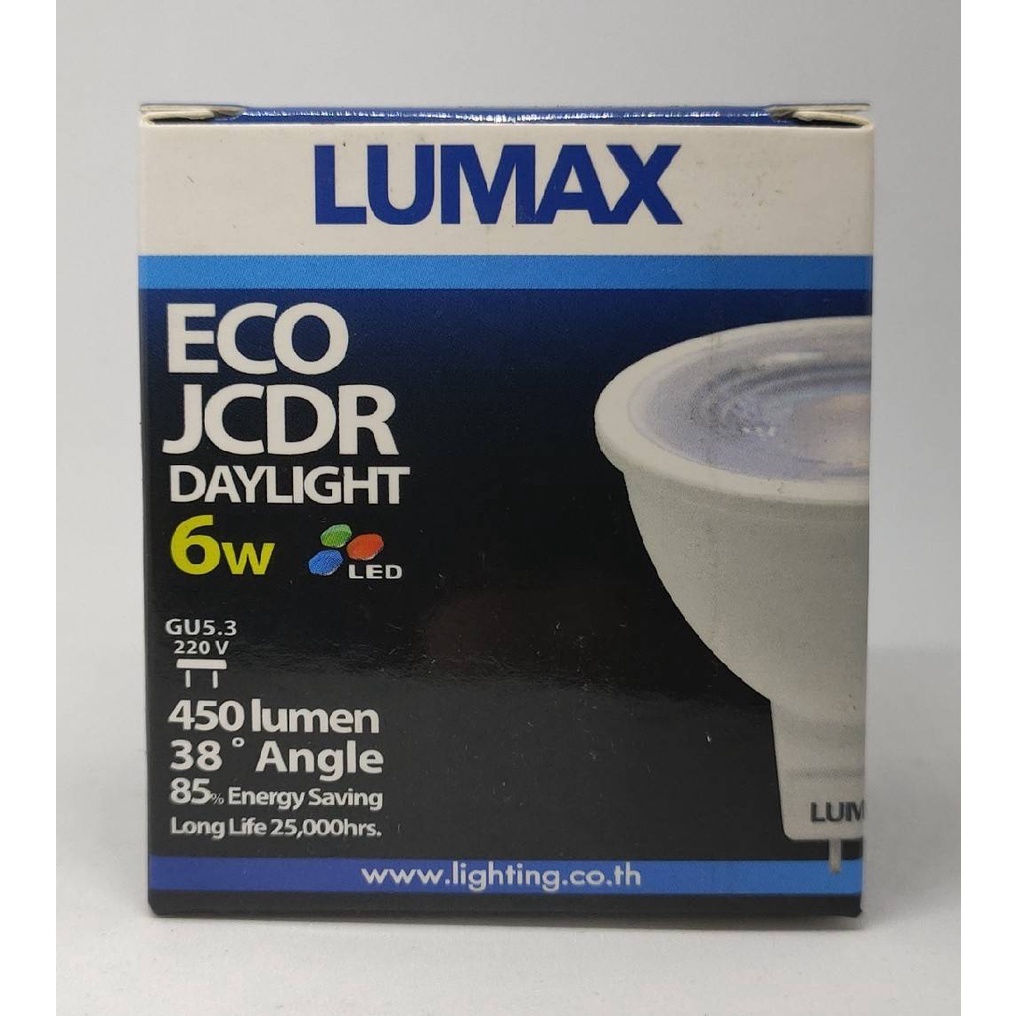 LED MR16 Eco JCDR 220V 6W มีหลายแสงให้เลือก GU5.3 Lumax | Shopee Thailand