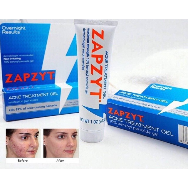 ZAPZYT Maximum Strength Benzoyl Peroxide Acne Treatment GEL 1OZ (28.35g ...