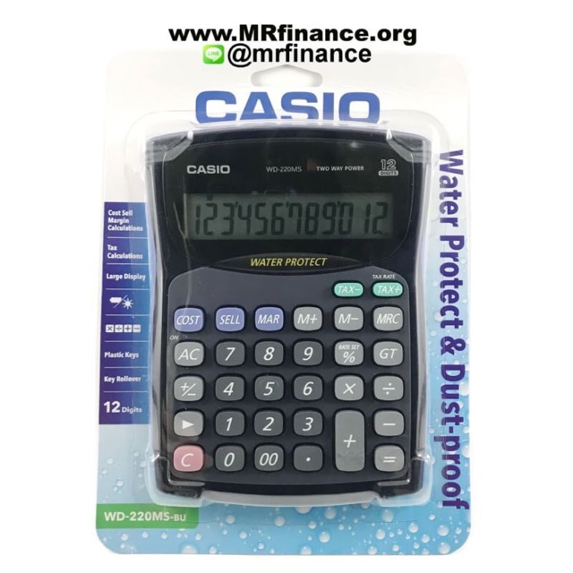 Casio WD-220MS-BU เครื่องคิดเลขกันน้ำ ของใหม่ ของแท้ | Shopee Thailand