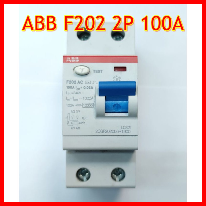 ขอใบกำกับภาษีได้ Main Breaker RCCB F202 เมน เบรกเกอร์ กันดูด 100A ABB คุณภาพสูง ป้องกันไฟดูด ไฟ ...