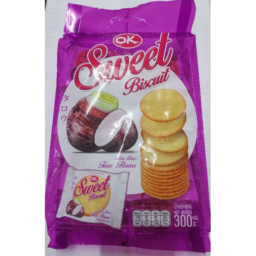 OK Sweet Biscuit บิสกิตผลไม้ ขนมปังกรอบรสผลไม้ สวีท บิสกิต รสกล้วย ...