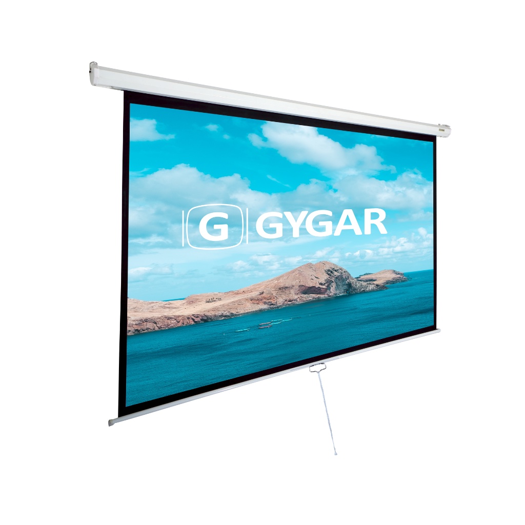 จอโปรเจคเตอร์ จอรับภาพประเภทมือดึง 70" 100" 120" ( GYGAR Manual Screen ...