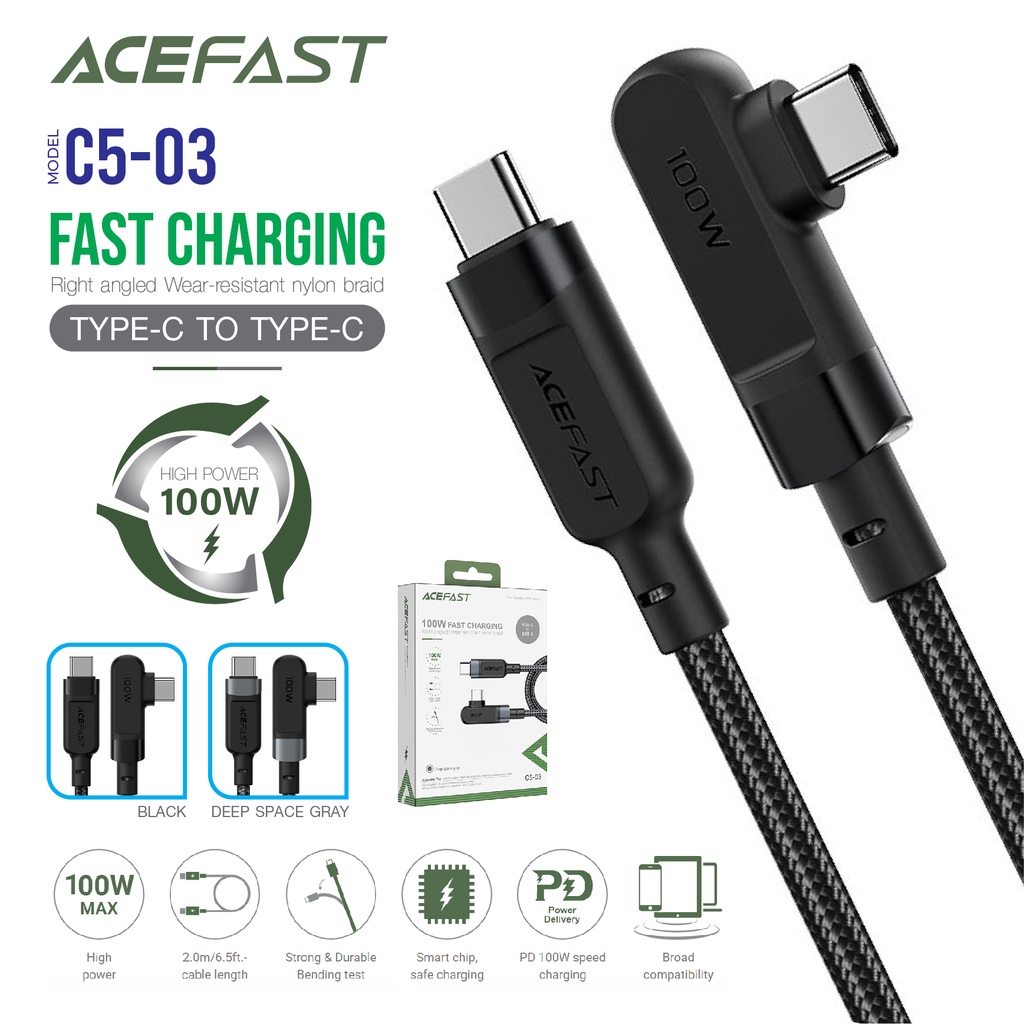 ACEFAST รุ่น C5-03 สายชาร์จ ชาร์จเร็ว PD 100W speed Charging Data Cable ...
