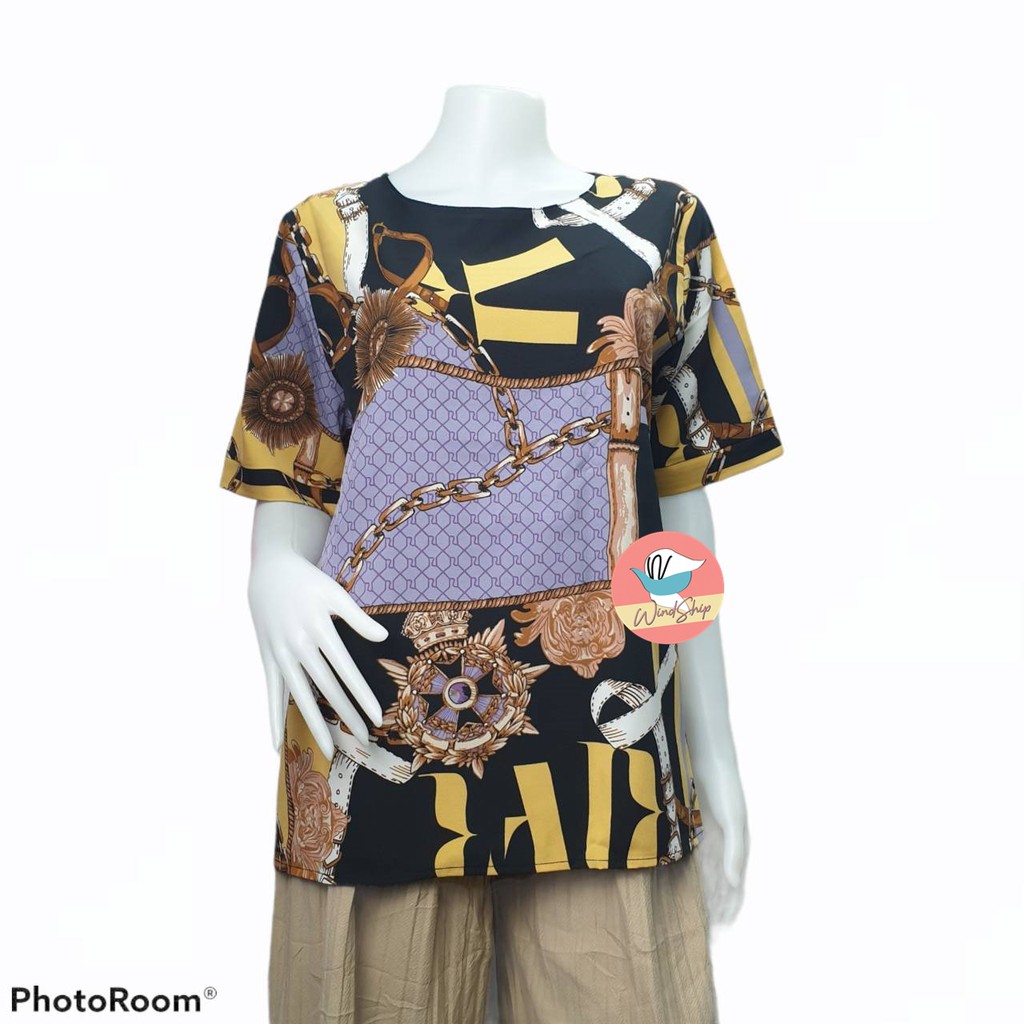 เสื้อผู้หญิง S7-S13 เสื้อยืดผ้าไหมอิตาลี ไม่ต้องรีด เลือกลายได้ เสื้อสาวอวบ (WO2) | Shopee Thailand