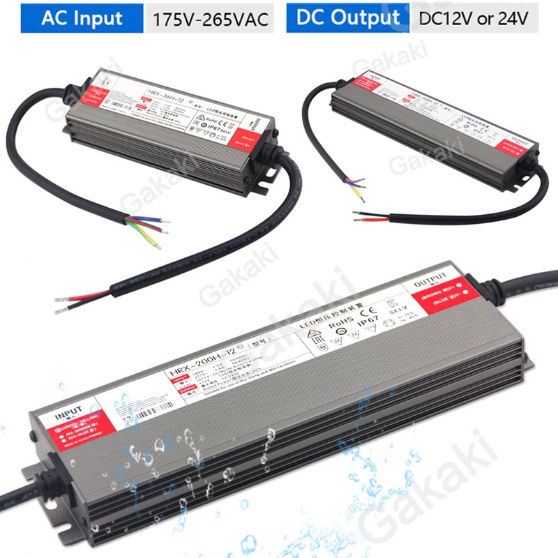 36w-600w AC เป็น DC 12V 24V IP67 แถบไฟ Led กันน้ํา หม้อแปลง แหล่งจ่ายไฟ ...