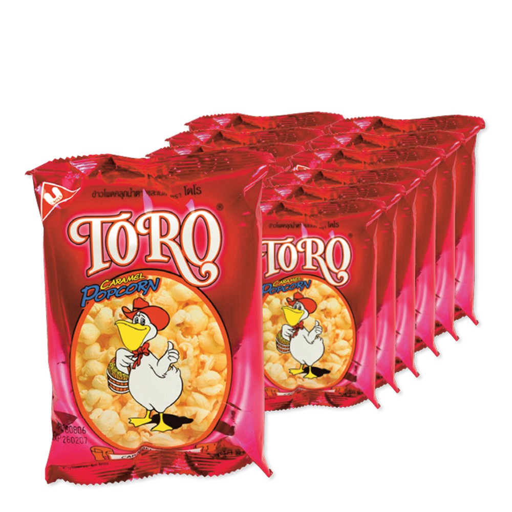 โตโร่ รสเนย ขนาด 25กรัม ยกแพ็ค 12ซอง โตโร ข้าวโพดอบกรอบ TORO POPCORN ...