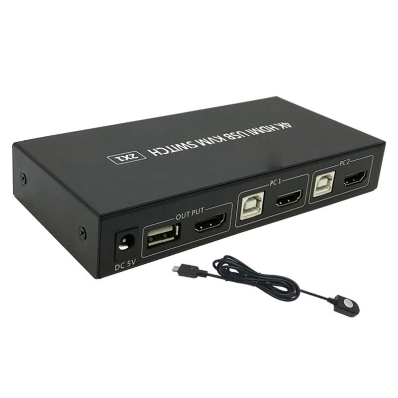 HDMI Switch, 4K, 2-Port, KVM, 2-in-1, Multi-Computer, HDMI, USB ...