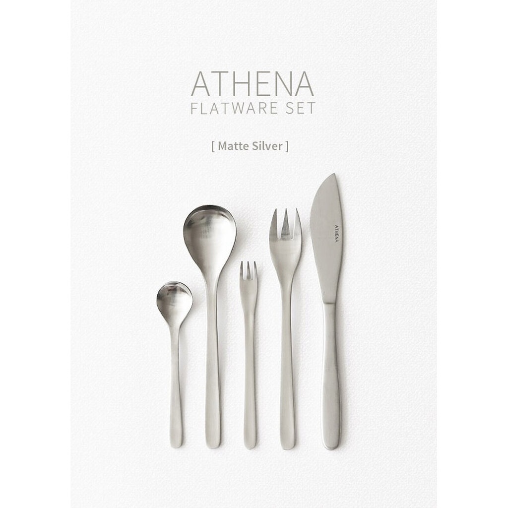 [มีตำหนิเล็กน้อย] ATHENA Cutlery : ช้อน ส้อม ช้อนขนม ส้อมขนมดีไซน์เรียบ ...
