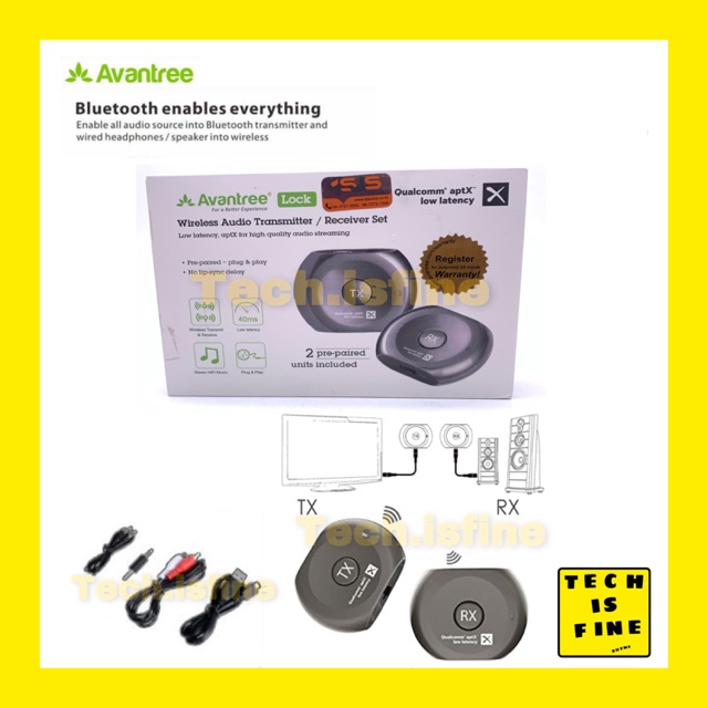 Avantree Lock Plug-and-Play Bluetooth Audio Adapter Set BTTC-200L ...