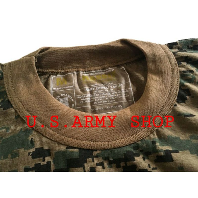 เสื้อยืดทหาร MASSIF Army Combat T-Shirt 50/50 Digital Marines USMC Made in USA (แพค 3 ตัว ...