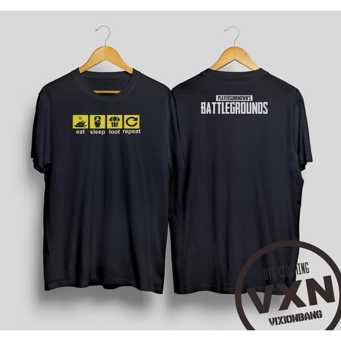 เสื้อยืด COMBED 30S DISTRO EAT SLEEP LOOT REPEAT PUBG GAME!!! | Shopee ...