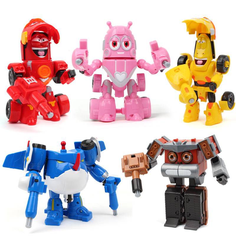 5pcs set Larva Toy Robot Creative Fun Assembly Transformation Toy Cute Anime Mecha Action Figure Model Birthday Gift for Kid Shopee Thailand