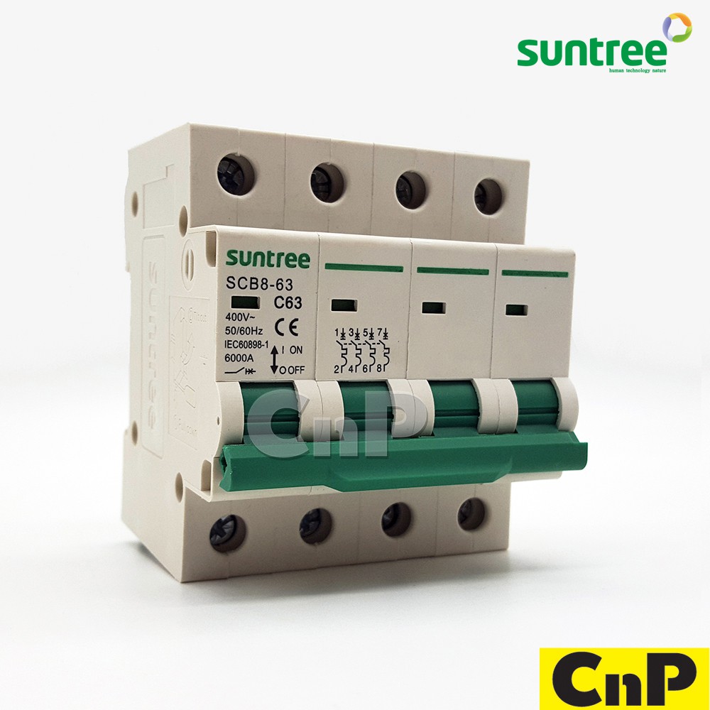 suntree AC MCB รุ่น SCB8-63C63 400V 4P 63A - เมนเซอร์กิตเบรกเกอร์ โซล่า ...
