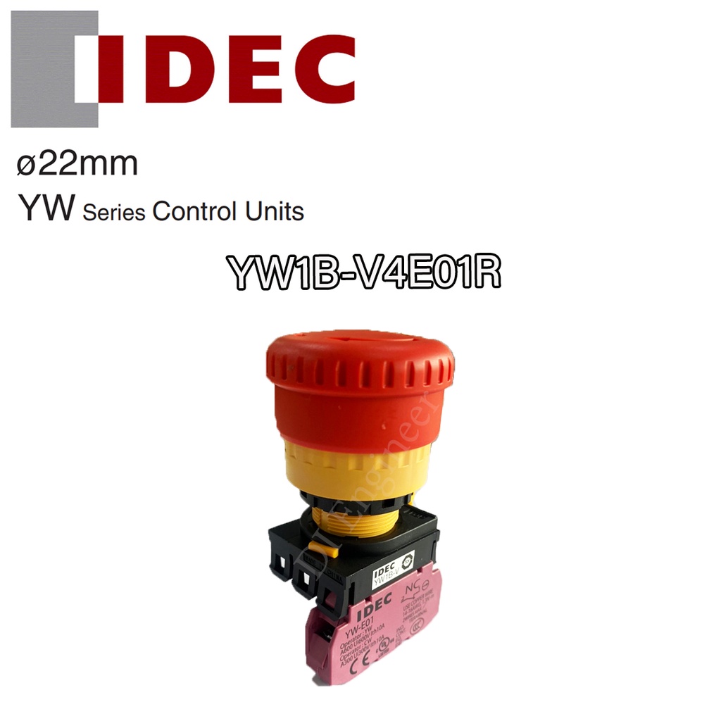 Emergency Stop Switch ขนาด 22 mm YW1B-V4E01R 1NC ยี่ห้อ Idec | Shopee Thailand