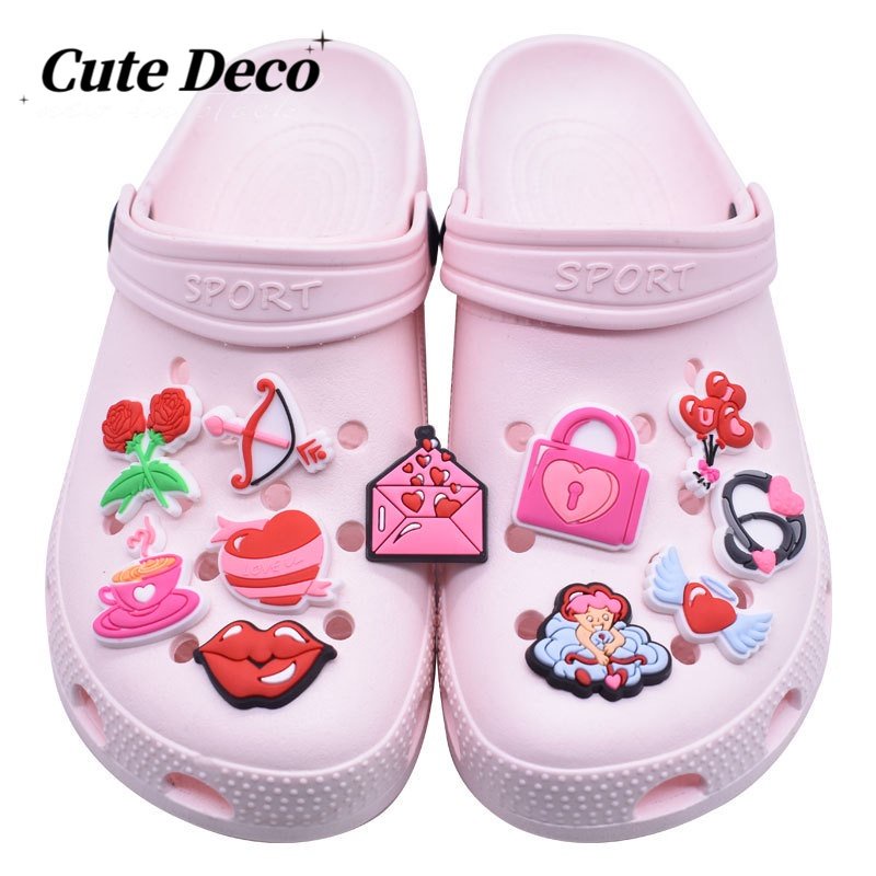 CROCS 【Cute Deco】กระดุมเรซิ่น รูปนางฟ้าน้อยน่ารัก (10 แบบ) รูปดอกกุหลาบ ...