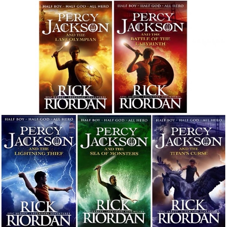 Percy Jackson The Lightning Thief 1-5 Books, By Rick Riorda | Shopee ...