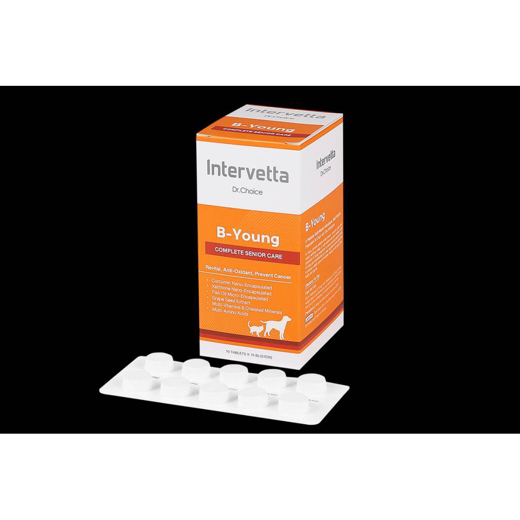 Dr.Choice B-Young 100 tabs(Exp.10/2025) อาหารเสริมสุนัขและแมว ถนอมอายุ ...