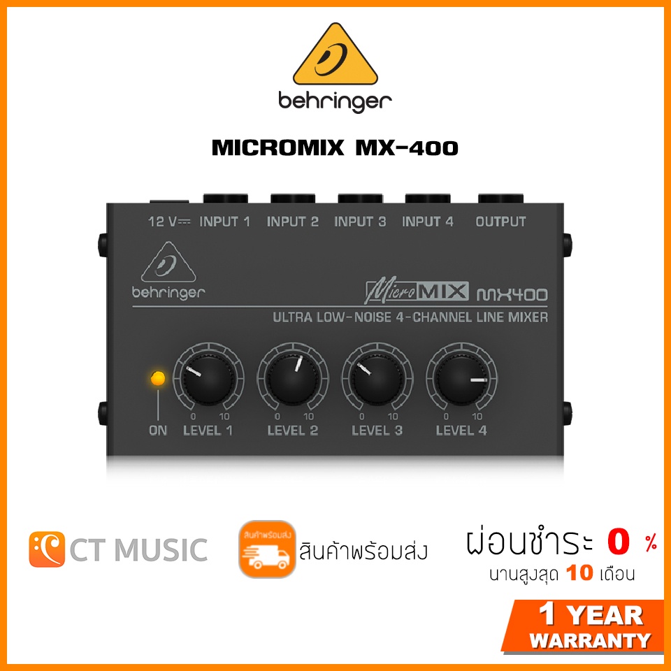 Behringer MICROMIX MX-400 Ultra Low-Noise 4-Channel Line Mixer | Shopee ...