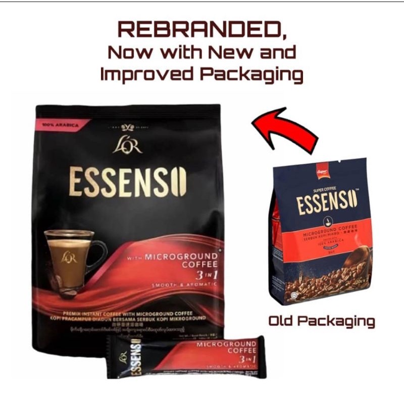 Super Coffee Essenso Microground Coffee 3 in 1 Coffee Beans 20 x 25g ...