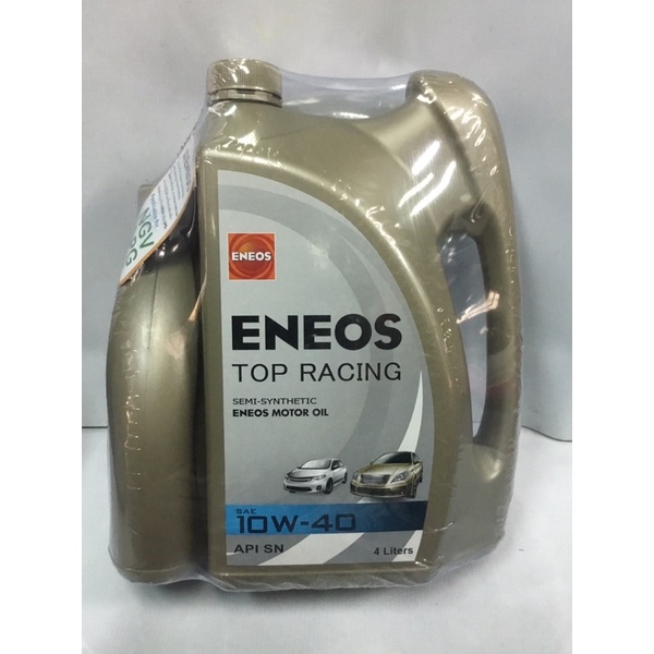 นํ้ามันเครื่อง ENEOS RACING SEMI-SYNTHETIC 10W-40 API CJ-4 เบนซิน 4L+1L(แถมเสื้อยืดฟรี1ตัว ...