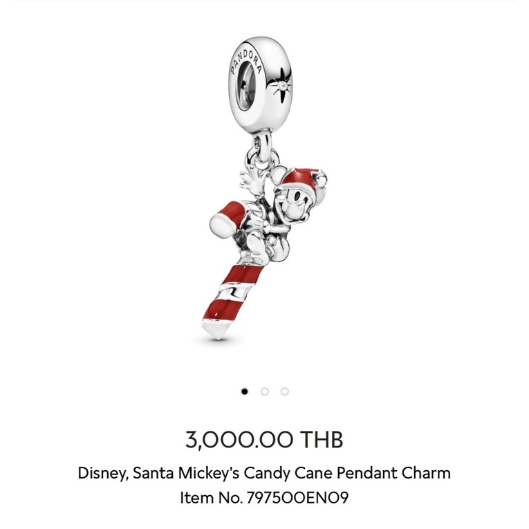 Pandora Disney,Santa Mickey’s Candy Cane Pendant Charm | Shopee Thailand